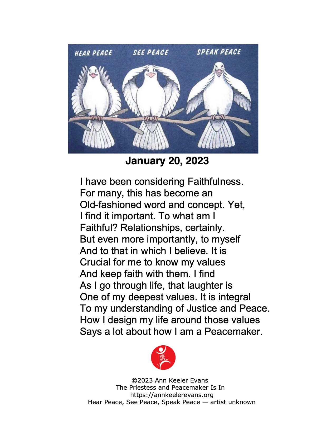 What verb do you use with Faith? – Peacemaker Priestess